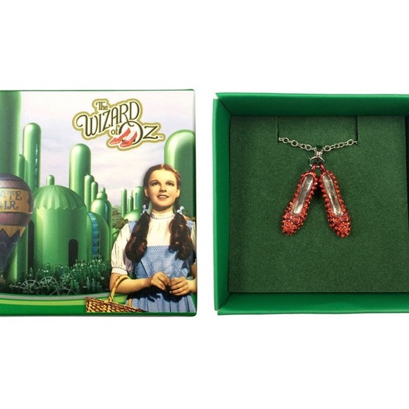 Jewelry | Nib Wizard Of Oz Ruby Slippers Pave Necklace | Poshmark